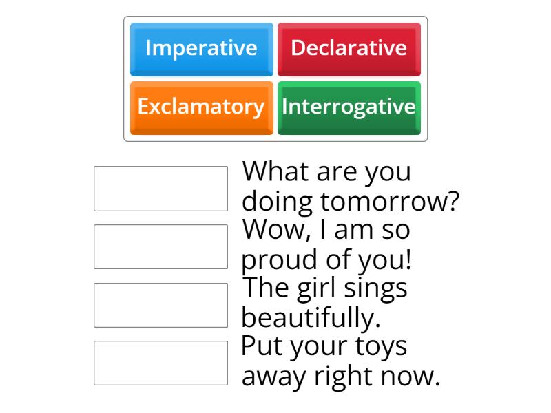 Types of sentences: Declarative, interrogative, imperative and ...