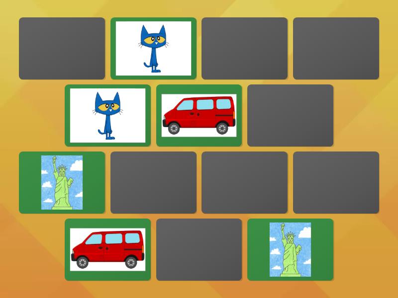 PETE THE CAT'S FAMILY ROAD TRIP - Matching pairs