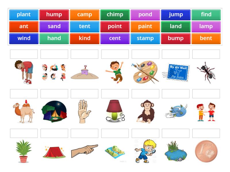 Phonics -nd/-nt/-mp - Match up