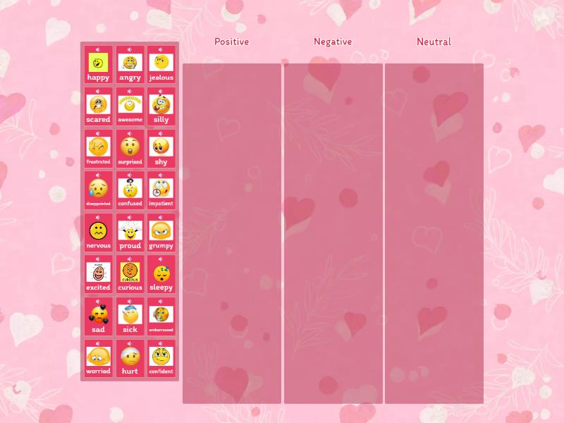 Unit 7: Feelings - Categorize