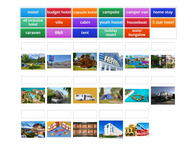 VISUAL ENGLISH 7 - UNIT 4 - ACCOMODATION - Match up