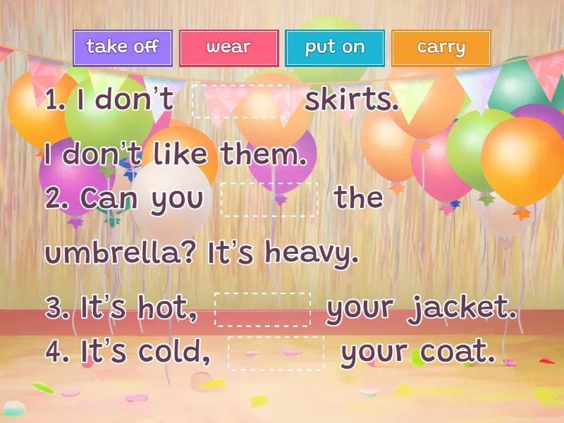 GI A1+ U6. Clothes and accessories - Complete the sentence