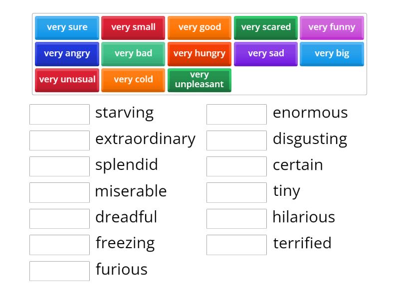 Strong adjectives - Match up
