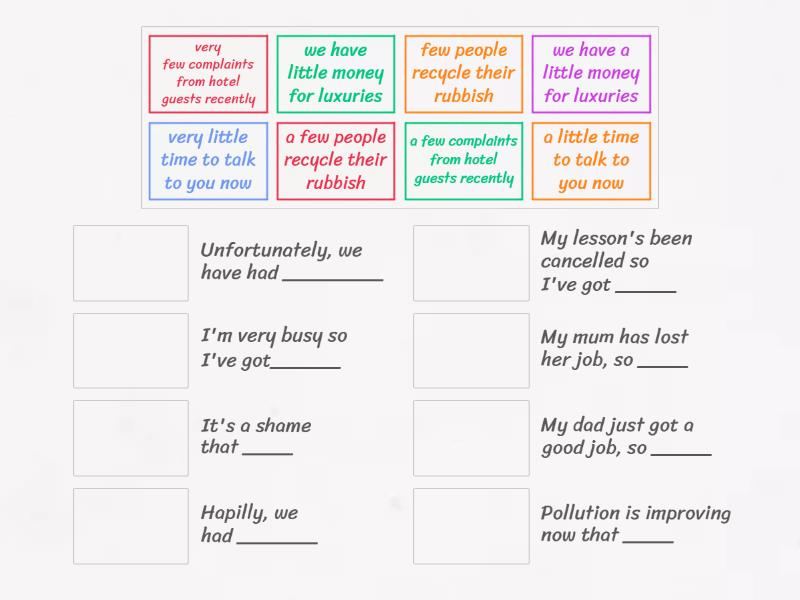 quantifiers B2 - Match up