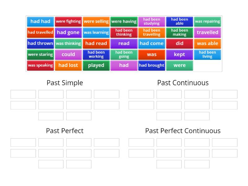 Past Tenses_Verb forms - Group sort