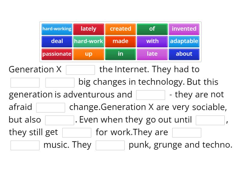Focus 2 2nd Unit 1.4 Generations, text - Complete the sentence