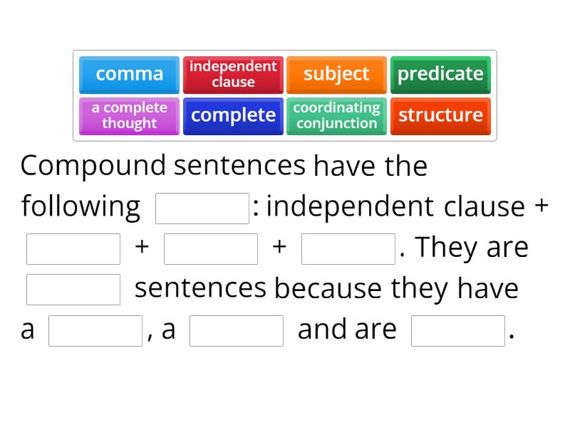 CKY Y5H -- Compound Sentences - Complete the sentence