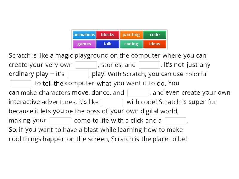 S1 Scratch - What is Scratch? - Missing word