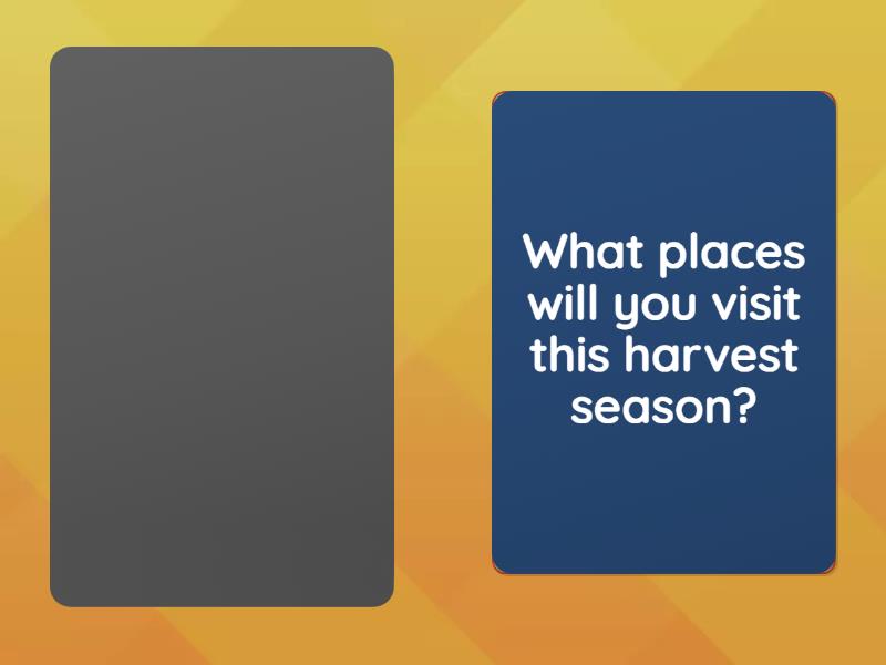 Harvest Theme Toastmasters Table Topics - Speaking cards