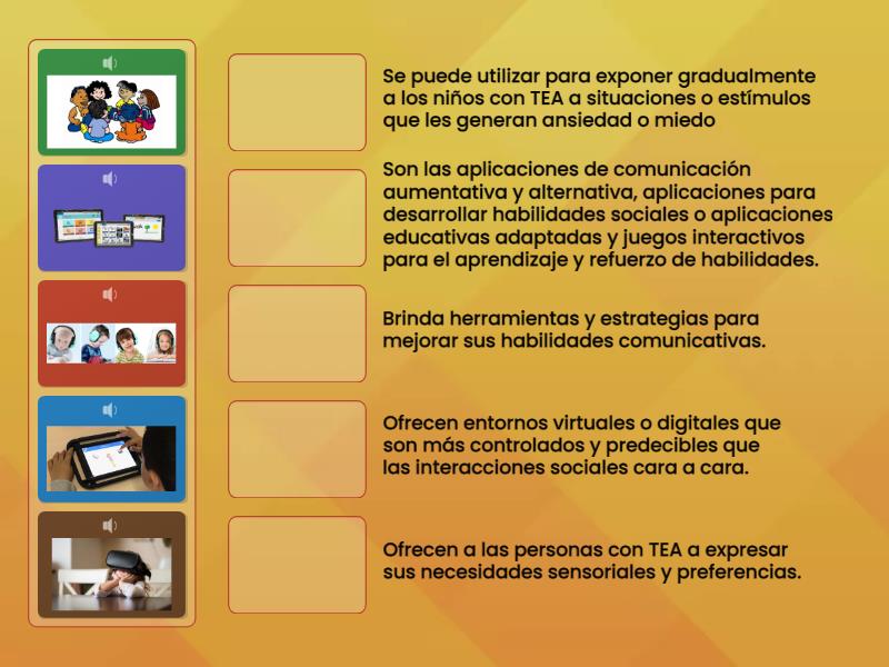 Los diferentes aspectos que brinda las TIC y el TEA - Match up