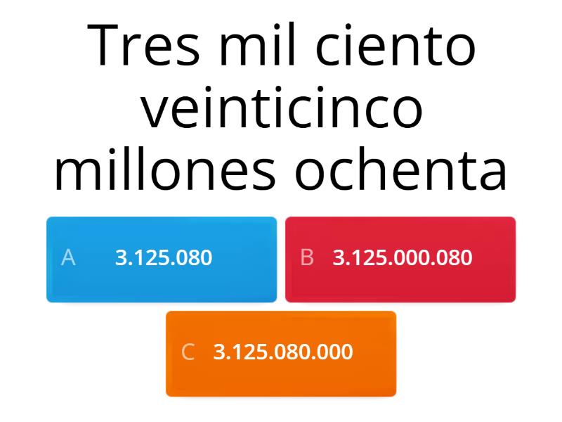 5to básico "escritura de grandes números" - Quiz