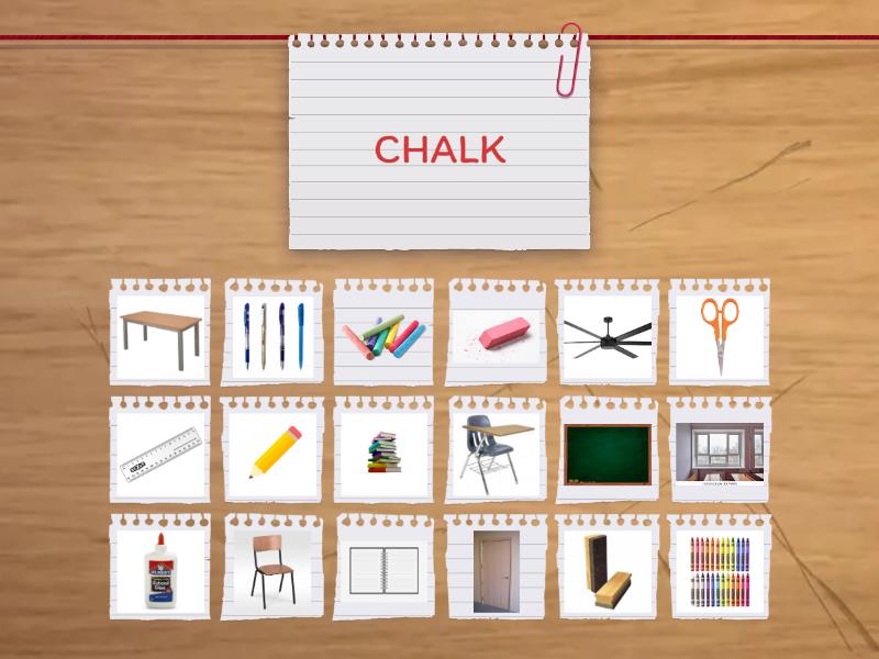 Classroom objects - - Find the match