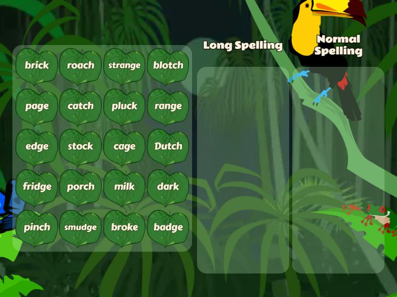 Long Spelling Rule? ck, tch, dge - Group sort