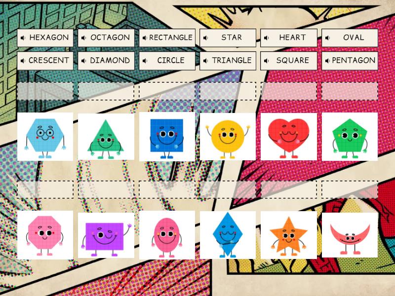 Shapes: Listen and match - Une las parejas