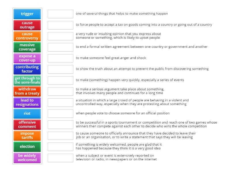 Roadmap B2+ Unit 7B. Is it news? Words - Match up