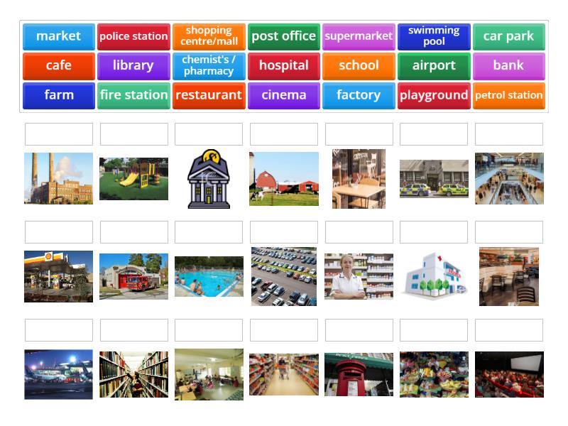 Places in Town - Match up