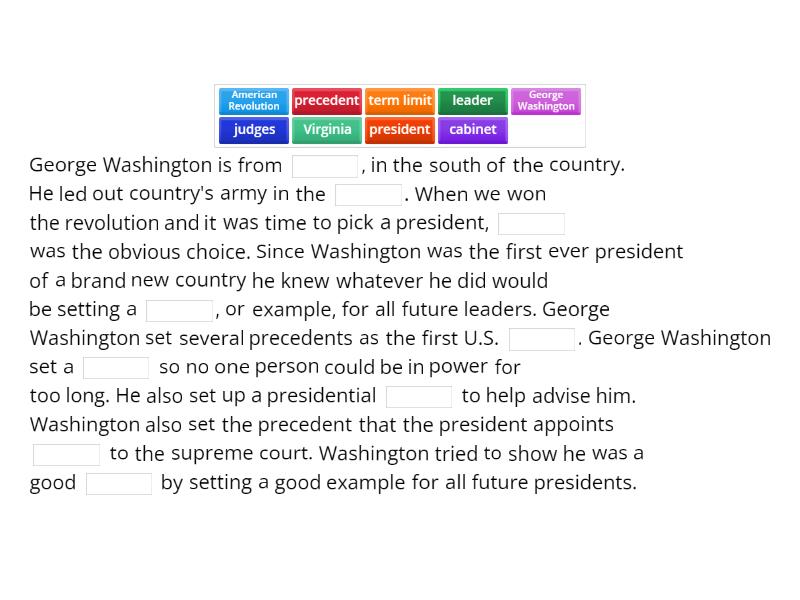 Launching a New Nation Review - Complete the sentence