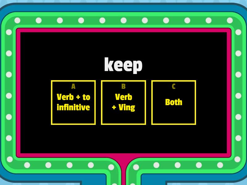 quiz Unit 9 Verb Pattern - Gameshow quiz