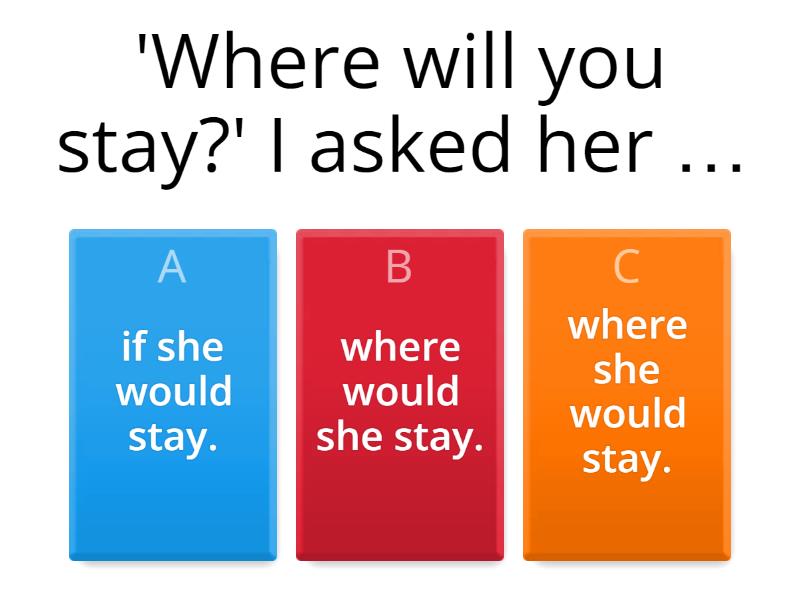 Reported Speech Quiz
