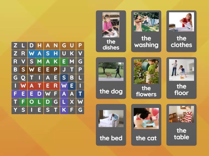 2B Ch 1 Housework - Wordsearch