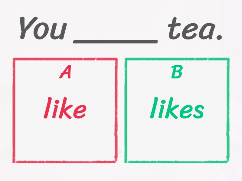 subject and verb agreement: like / likes - Quiz