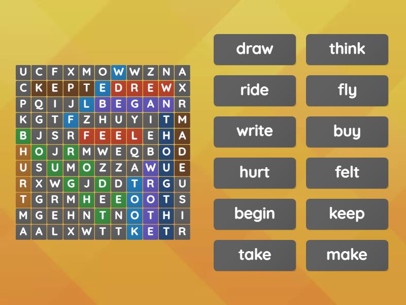 Pasado simple - Wordsearch