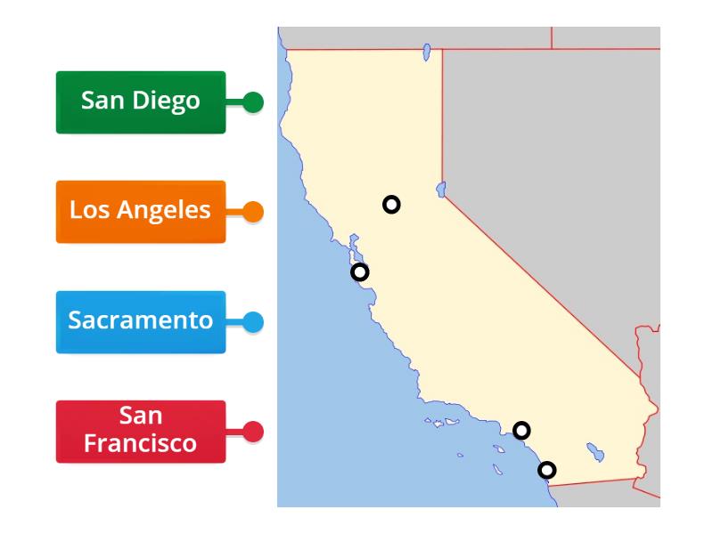 California's cities - Labelled diagram