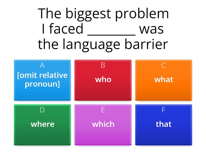 Complete the sentences using a relative pronoun. Omit the relative ...