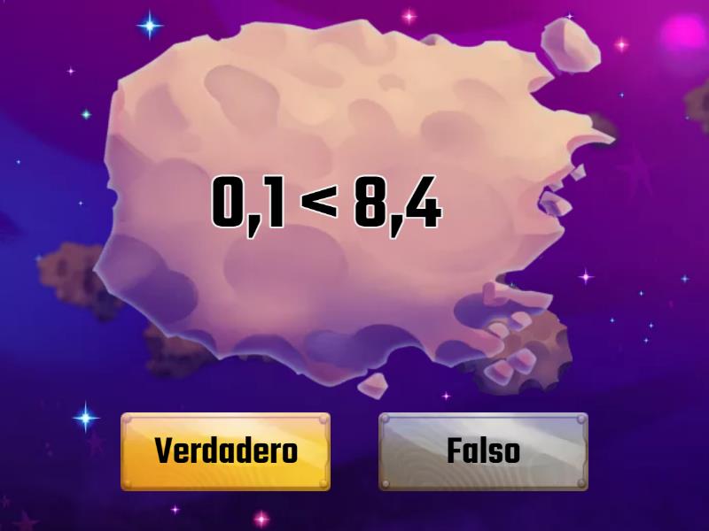 Números decimales - Verdadero o falso
