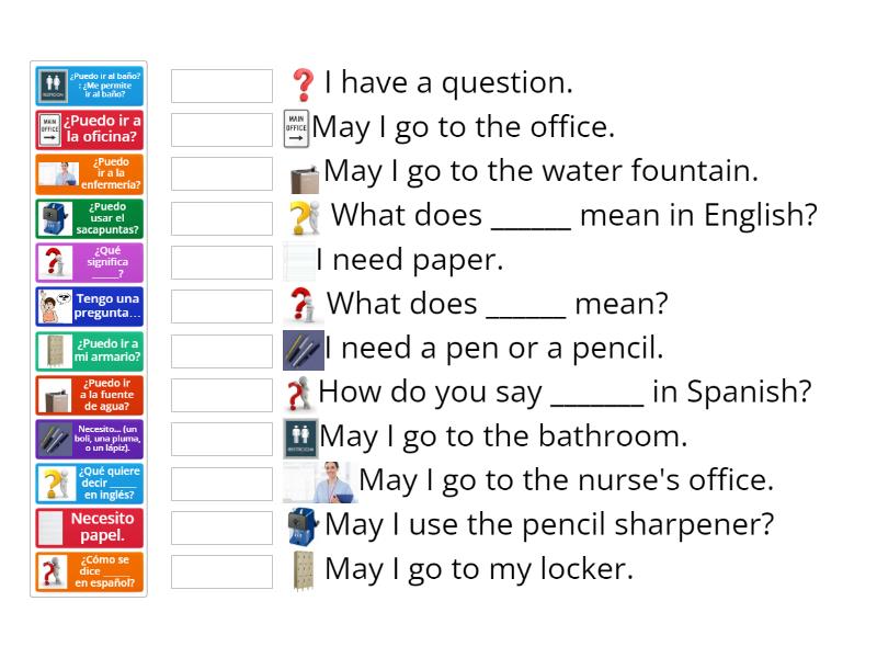 Communication in the Spanish Classroom - Match up