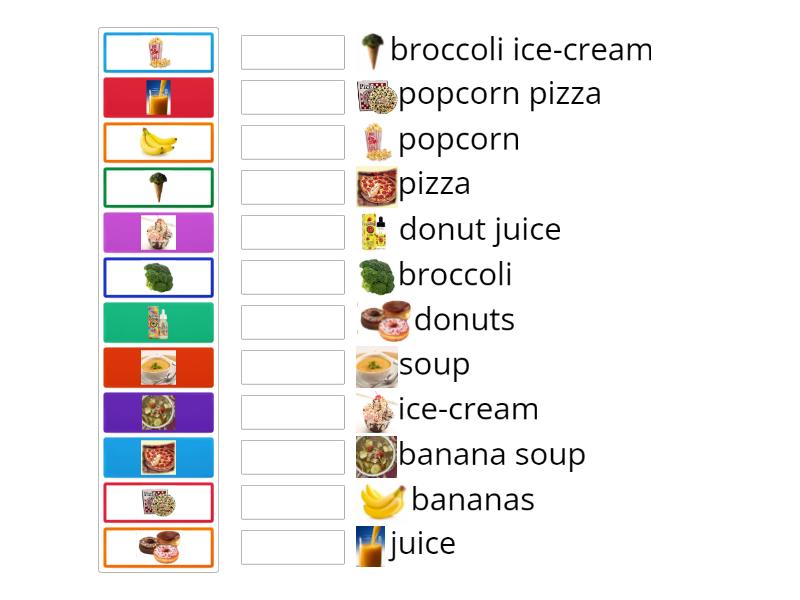 Do you like broccoli ice-cream? - Połącz w pary