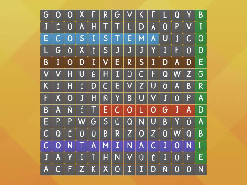 Medio ambiente - Wordsearch