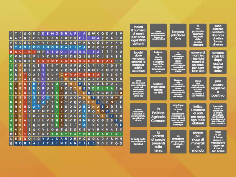 geografia - Wordsearch