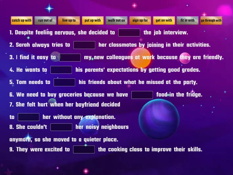 Solutions Intermediate Unit 1E 3-part phrasal verbs - Complete the sentence