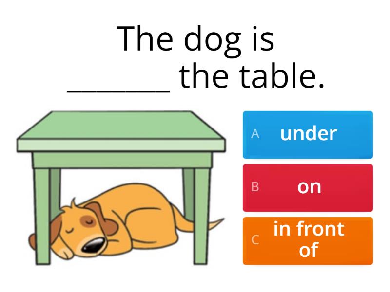 Where is it?(preposition: on/under/in front of/beside/behind) - Quiz