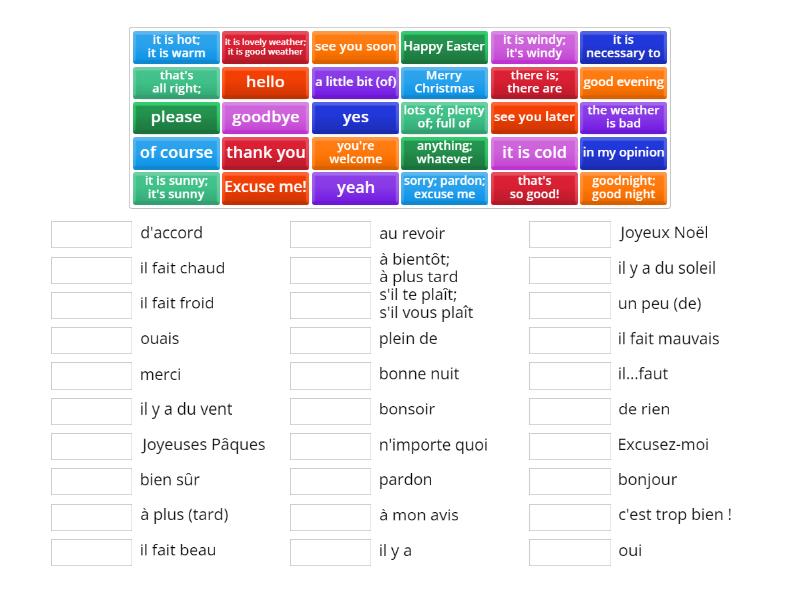 NCEA L1 Expressions - Match up