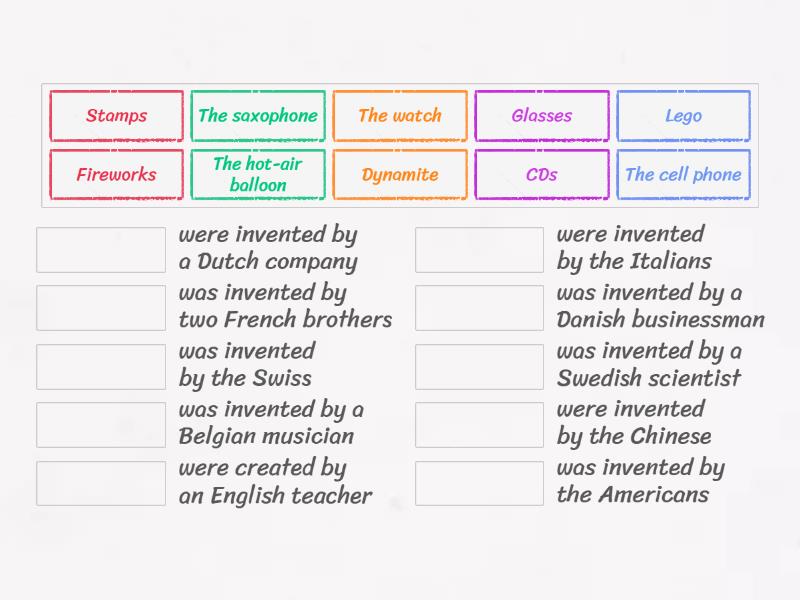 Inventions - Match up