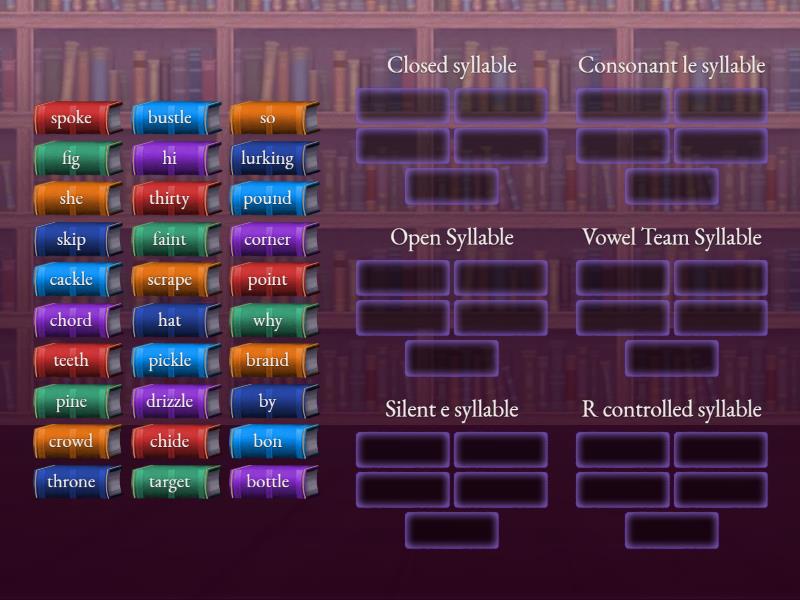 CLOVER syllable match - Group sort