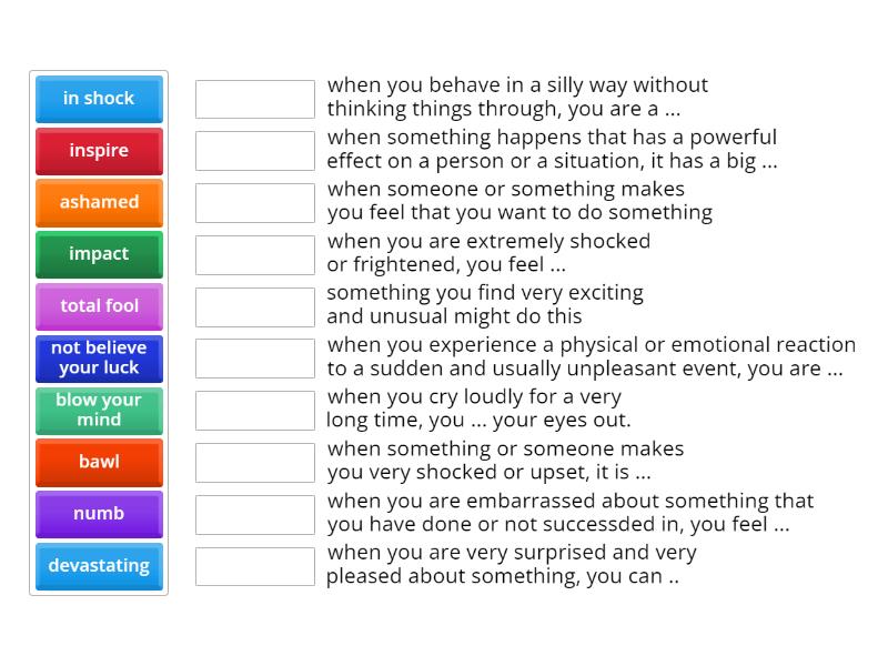 Roadmap B2 unit 1B vocab - Match up
