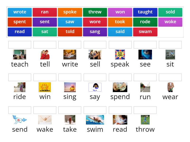 r-w go getter 2 basic irregular verbs past simple - Match up