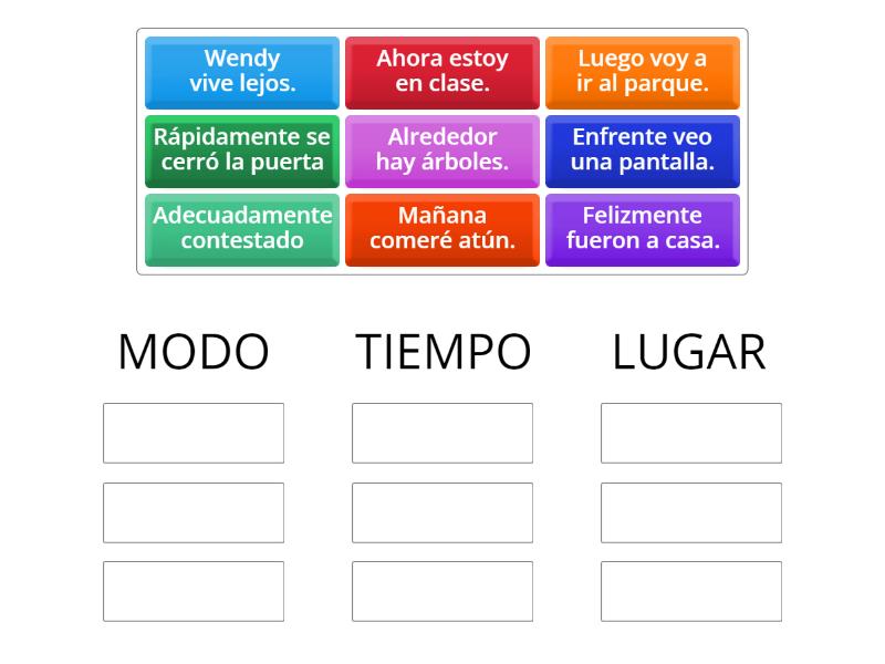 TIPOS DE ADVERBIOS - Group sort