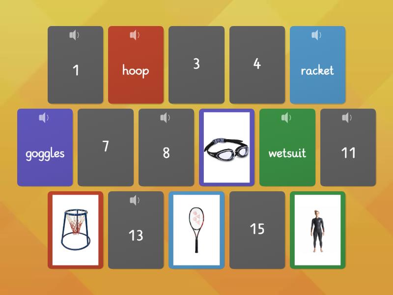 Sports Vocabulary - Matching pairs