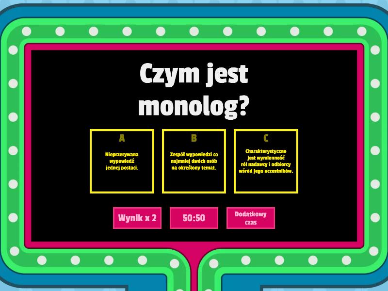 Monolog, dialog, didaskalia - Gameshow quiz