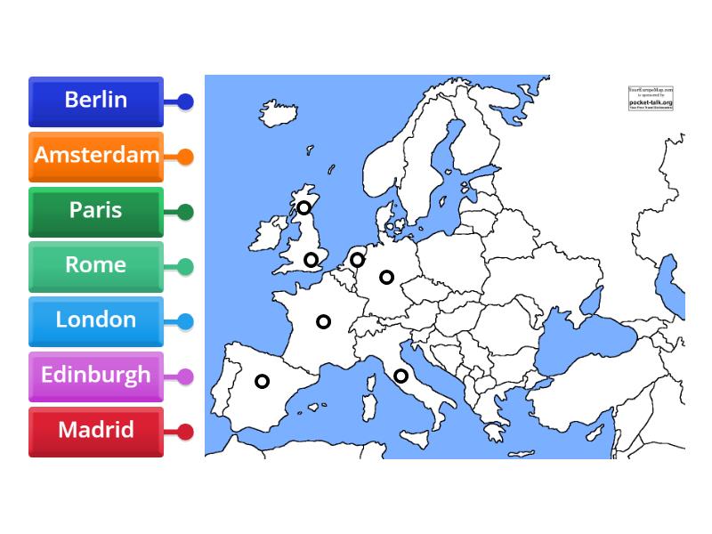 Capital cities in Europe. - Labelled diagram