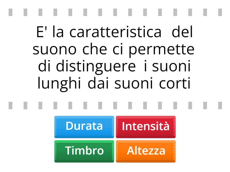 Le caratteristiche del suono - Find the match