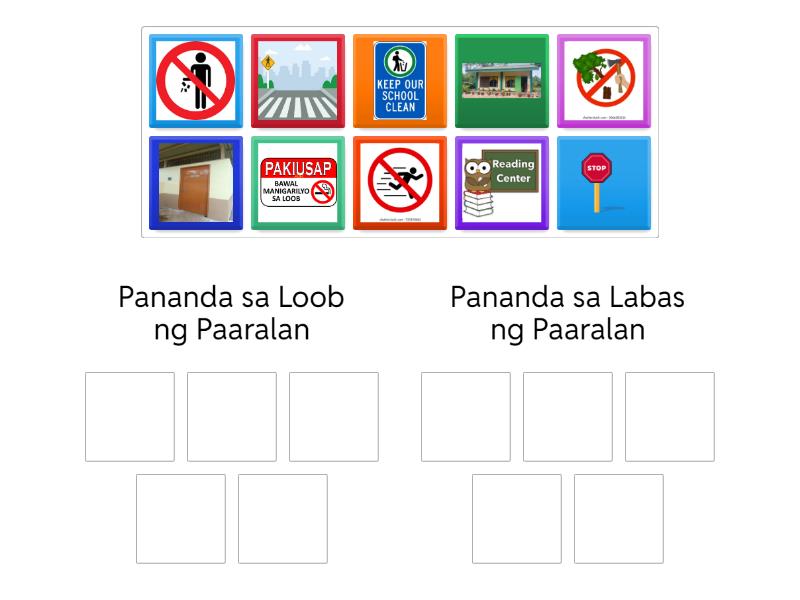 Mga Pananda - Ordenar por grupo
