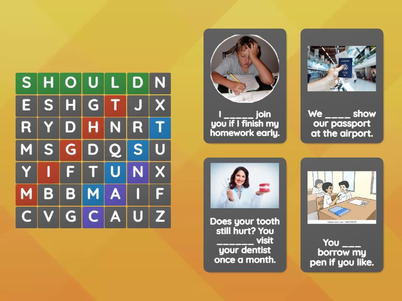 MODAL VERBS - Wordsearch