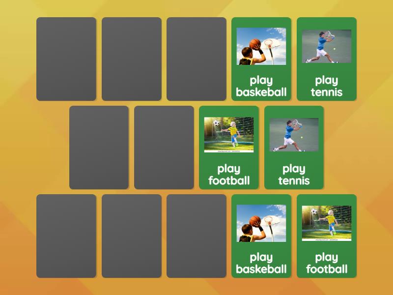 Free time activities - Matching pairs