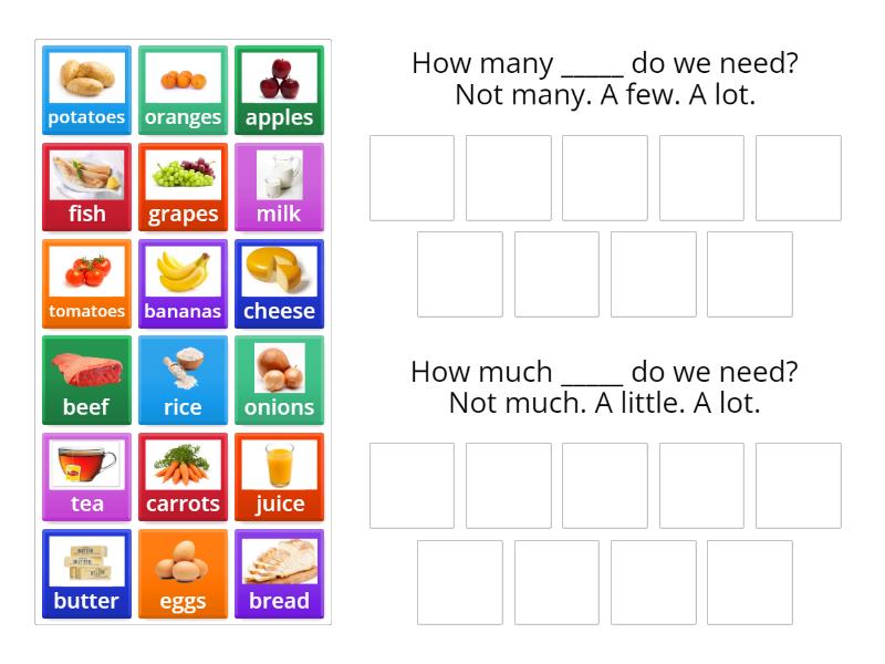 How Much/How Many Do We Need - Ordenar por grupo