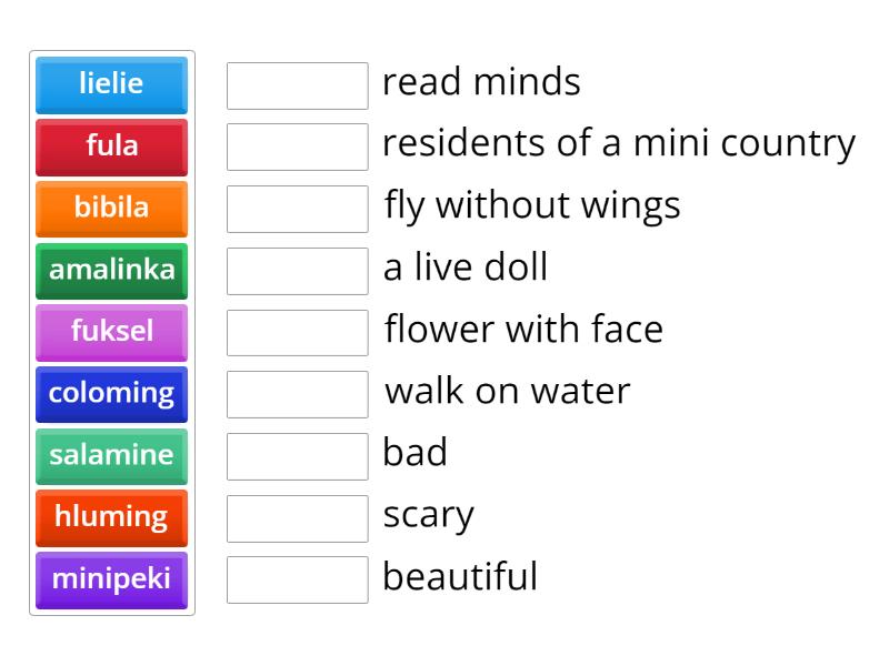 Non-existing words - Match up